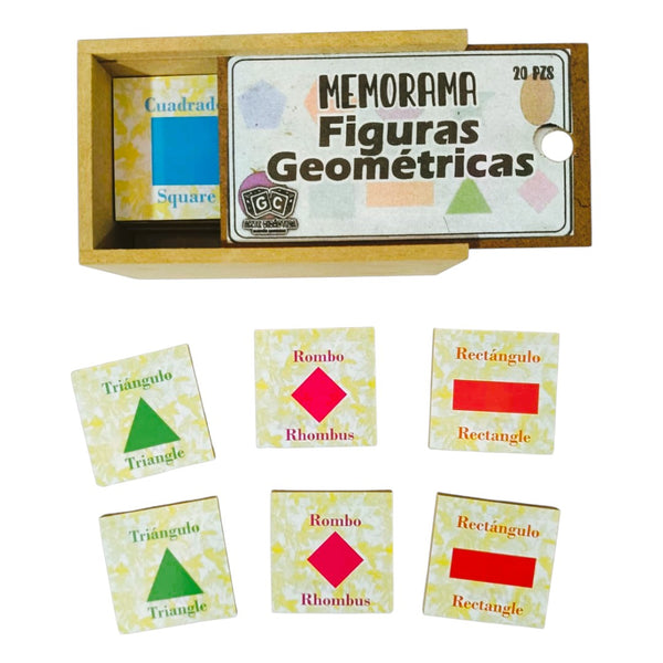 Memorama Bilingüe de figuras geométricas – Librería Punto de Lectura