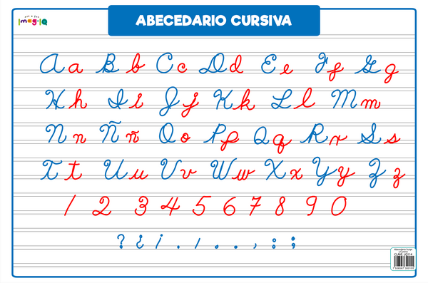Lámina de abecedario script y cursiva – Librería Punto de Lectura