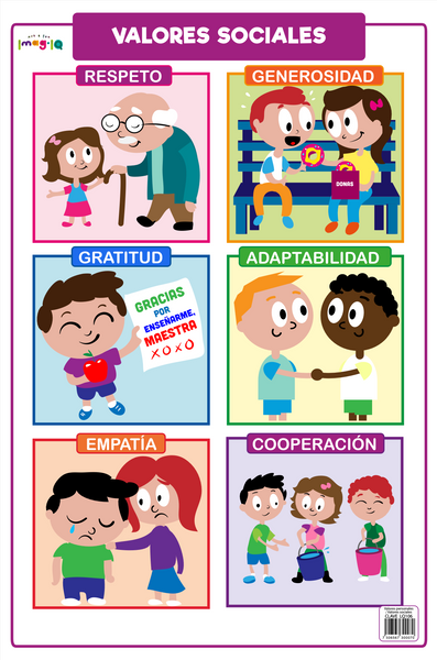 Lámina de valores personales y sociales – Librería Punto de Lectura